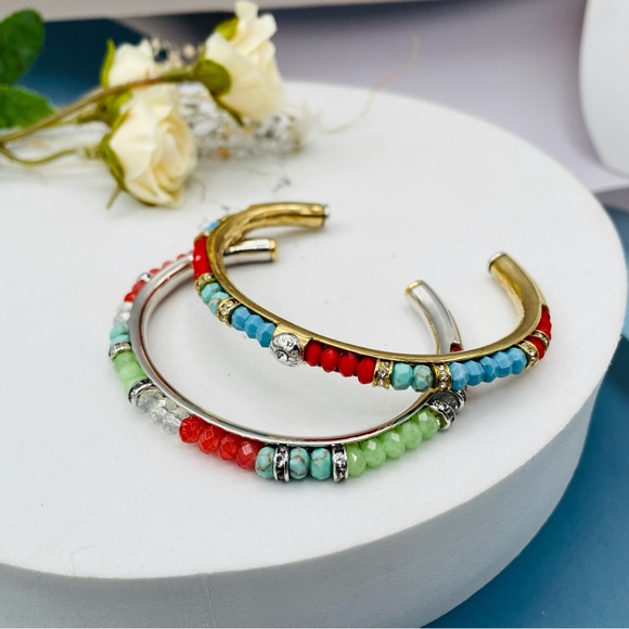 Lucky Brand | Jewelry | Henri Bendel Gold Tone Turquoise Crystals Beans ...